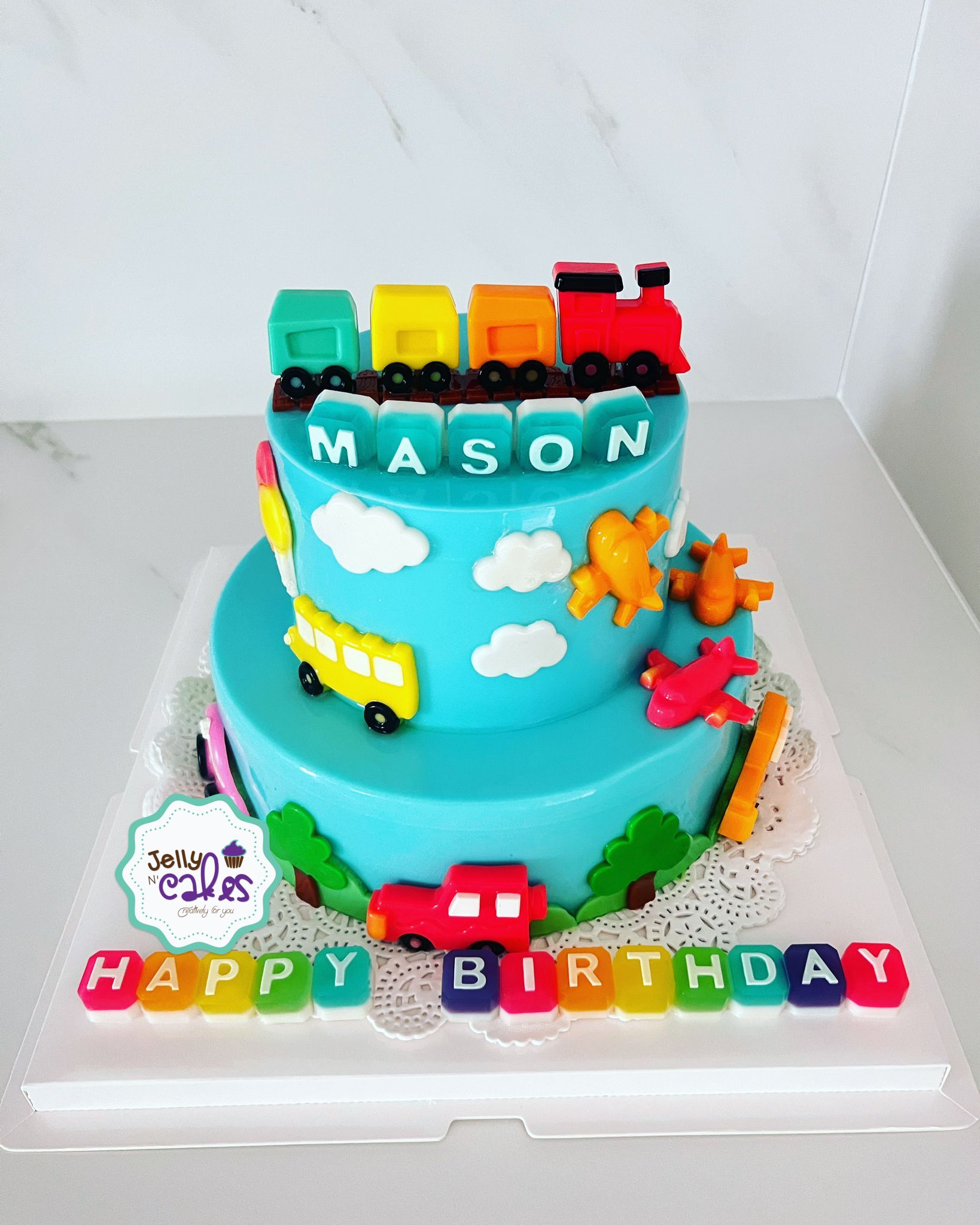 2 Tier Train Jelly Cake – Jelly N' Cakes